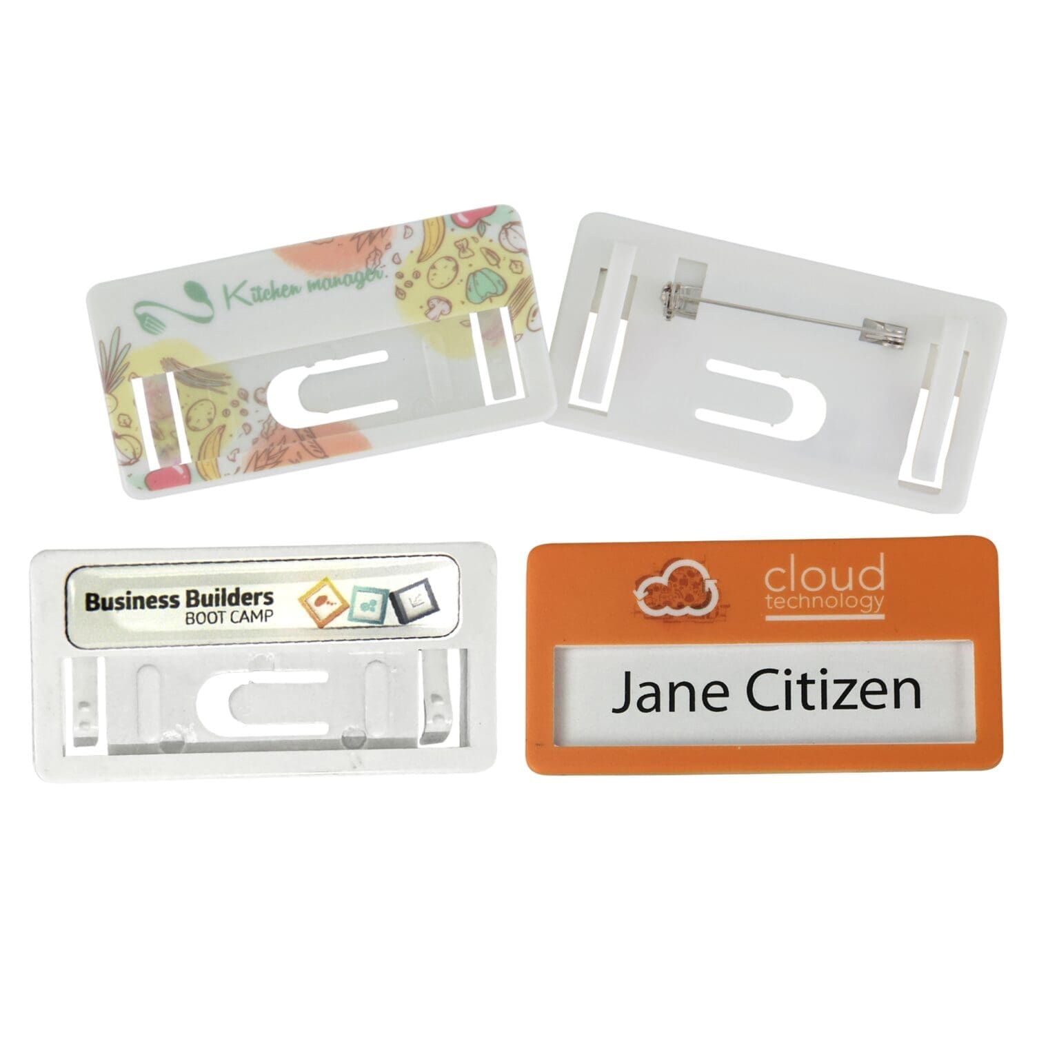 DIY Staff Name Badge White 70 x 35mm - EziTag
